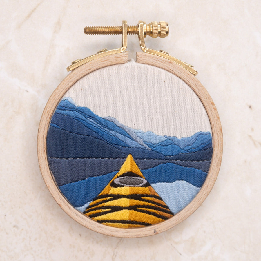 Kayak on Bowman Lake Satin Stitch PDF Embroidery Pattern – VIKASSPACE