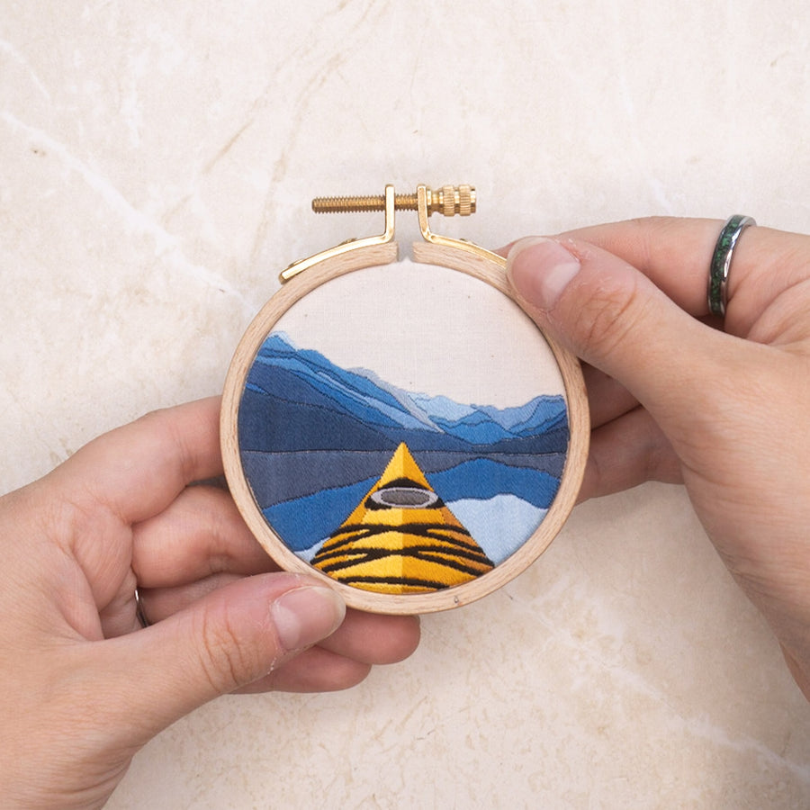 Kayak on Bowman Lake Satin Stitch PDF Embroidery Pattern – VIKASSPACE