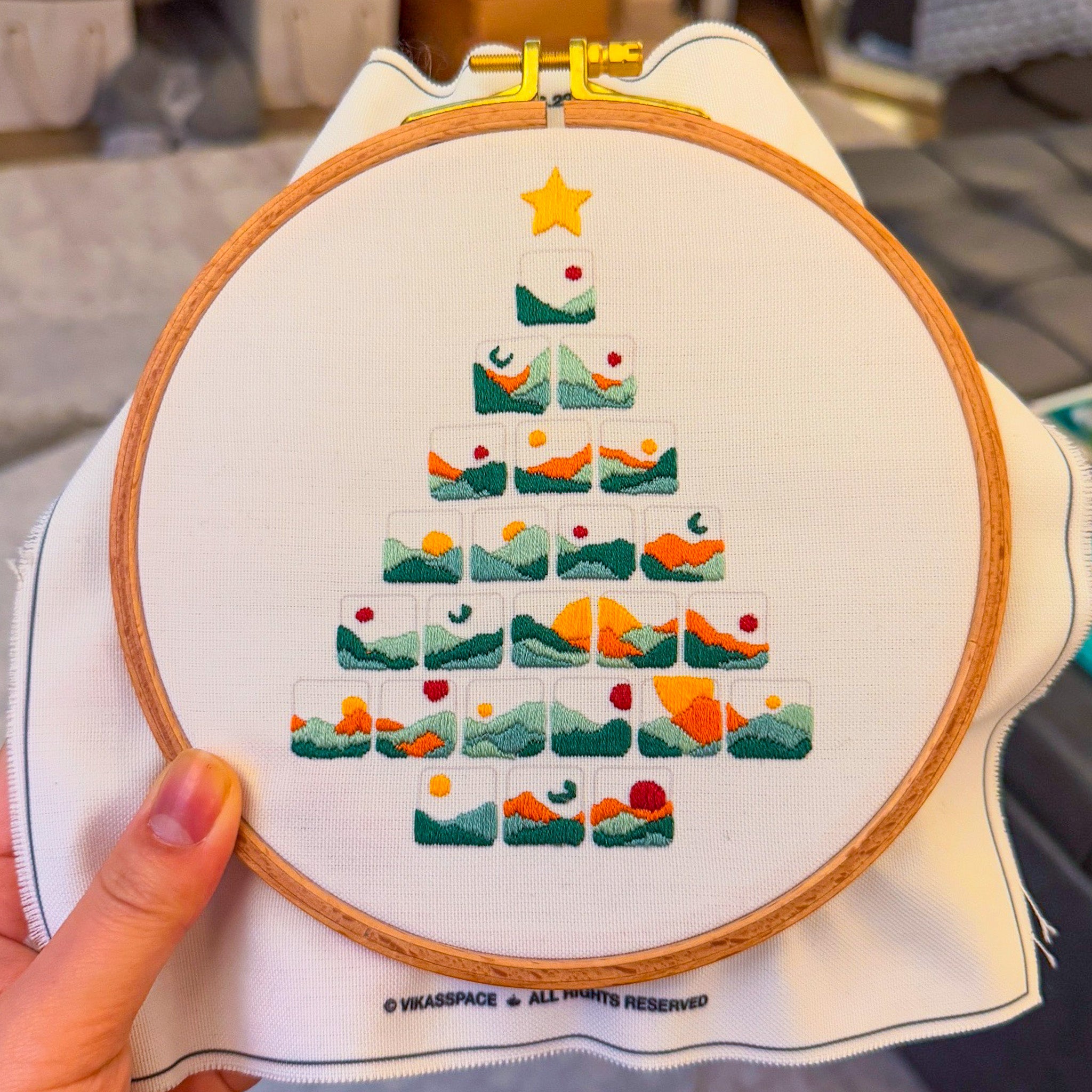 Landscape Embroidery Advent Calendar Pattern – VIKASSPACE