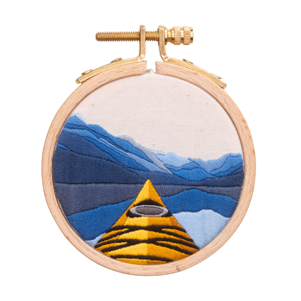 Kayak on Bowman Lake Satin Stitch PDF Embroidery Pattern – VIKASSPACE